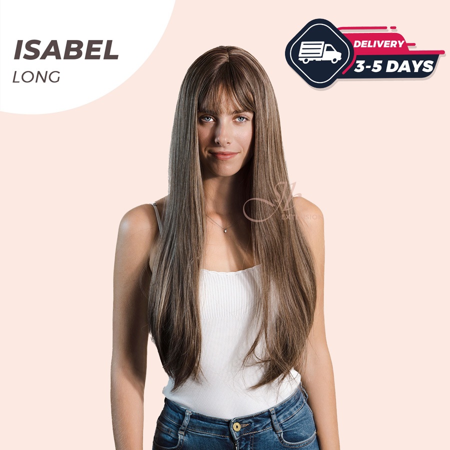 JBSELECT4YOU 72cm Wig Female Long Straight Hair Dark Brown With ...