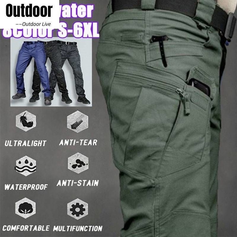 Tactical Pants for Men Original Waterproof IX7/IX9 Multi-pocket Cargo Pants Plus Size Fast ...