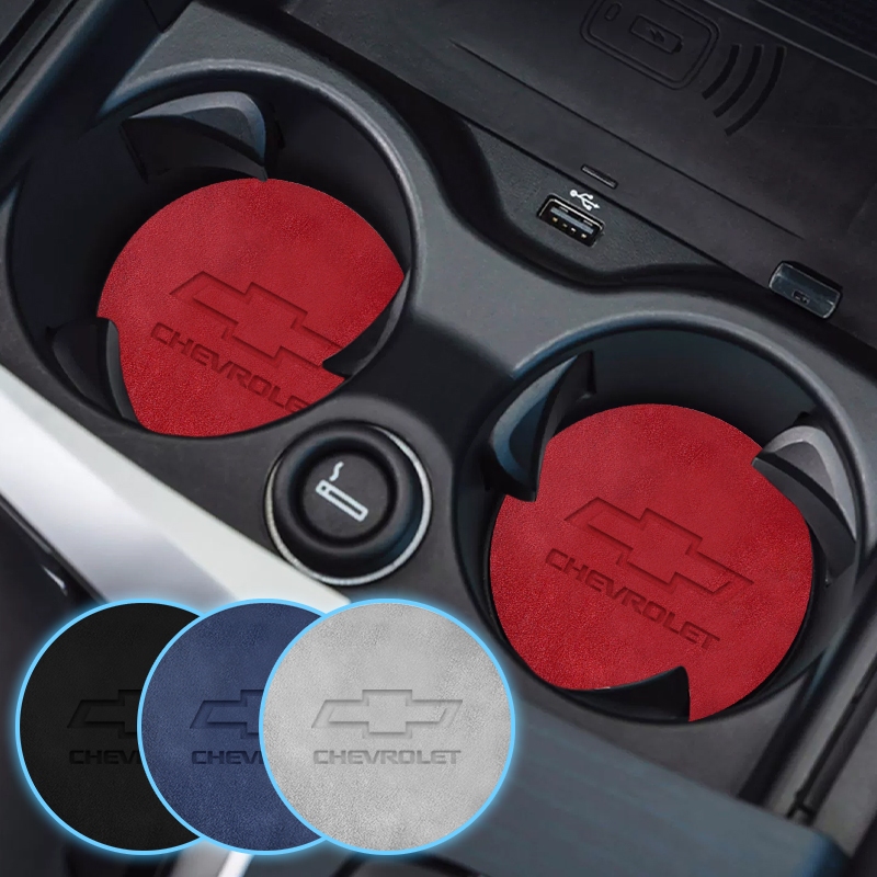 2pcs Suede Car Logo Coaster 4 Colors Option Car Anti-skid Cup Mat for ...
