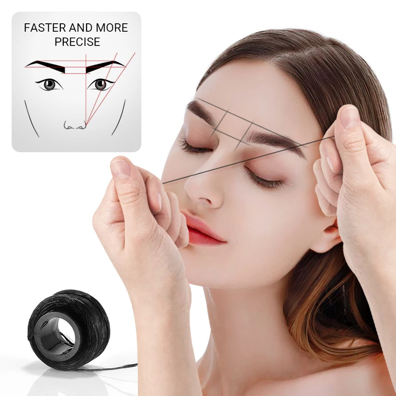 Microblading Mapping Pre-Ink String for Makeup Eyebrow Dyeing Linen Thread Semi Permanent ...