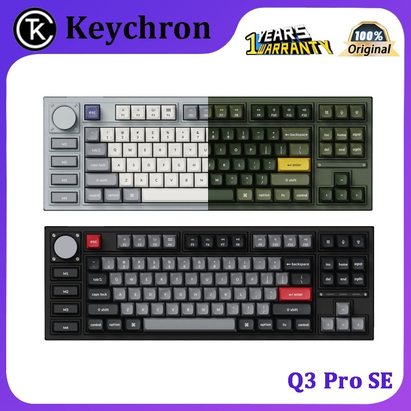 Keychron Q3 Pro Aluminum Bluetooth Mechanical Keyboard Gasket Dual Mode ...
