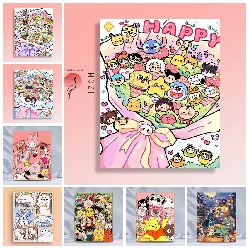 MOZI Cartoon characters 40*50cm Cartoon characters Digital Oil Painting ...