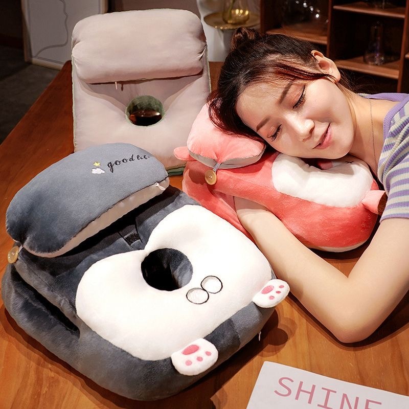 Cartoon Sleeping Pillow Lunch Rest Pillow Office Girl Holding Pillow ...