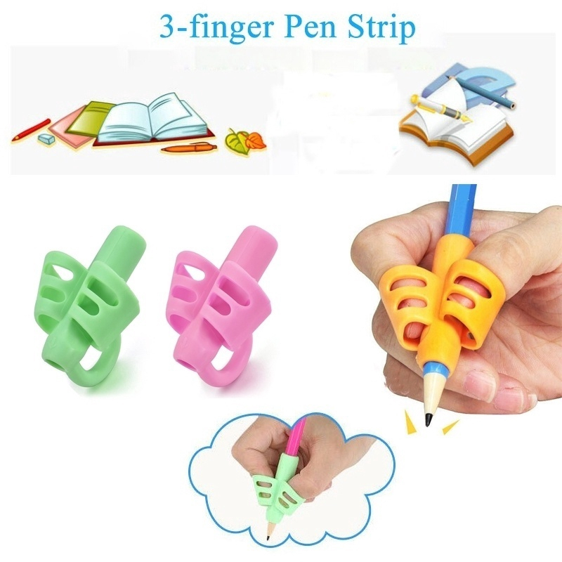 Ready Stock// Soft Three-Finger Pencil Grip Children Learn to Write ...