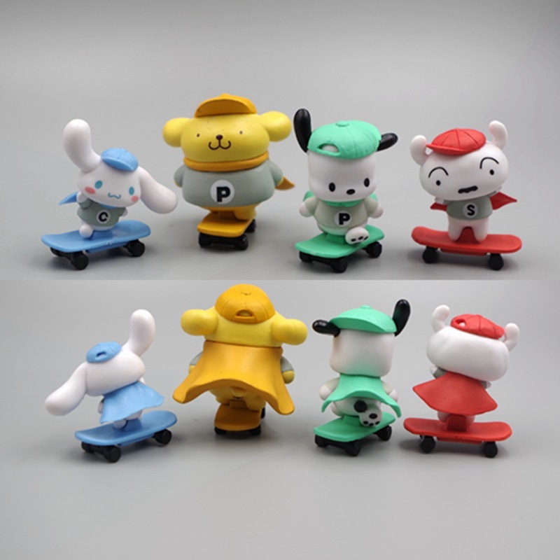 4Pcs/Set 2-4cm Sanrio Cartoon Anime Figure Kuromi Pochacco Cinnamorol ...