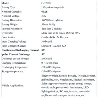 S168 LifePo4 battery 60Ah 3.2v w/ bolts and nuts w/o bus bar | Shopee ...