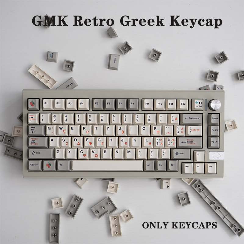 GMK Keycaps Retro 9009 Greek/Striped/Black Large Letter PBT keycaps Hot ...