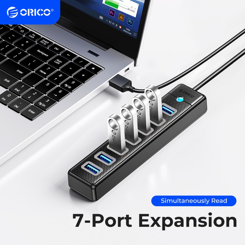 ORICO USB 3.0 HUBs 7-Port High Speed Multi HUB Splitter Expansion ...