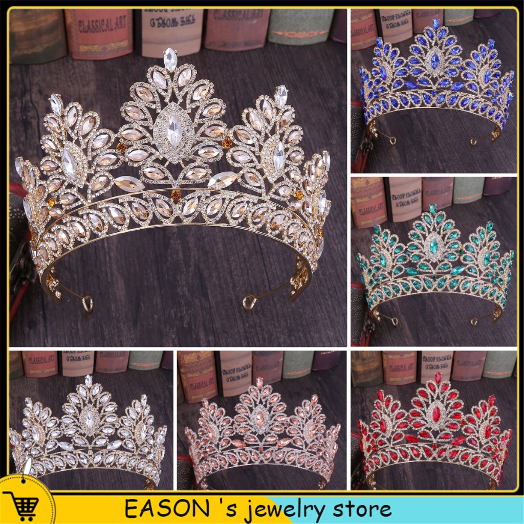 COD- Baroque Diamante Crown Bride Tiaras Wedding Hair Accessories ...