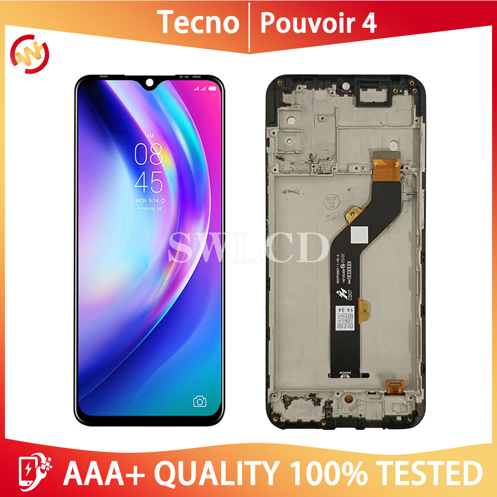 For Tecno Pouvoir 4 LCD With Frame Display Screen touch Replacement ...