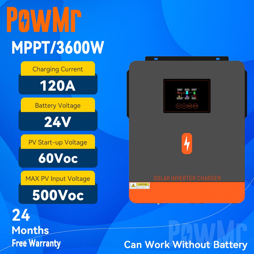 PowMr MPPT 3.6kw Can Switch On-grid/off-grid hybrid inverter MPPT 120A ...