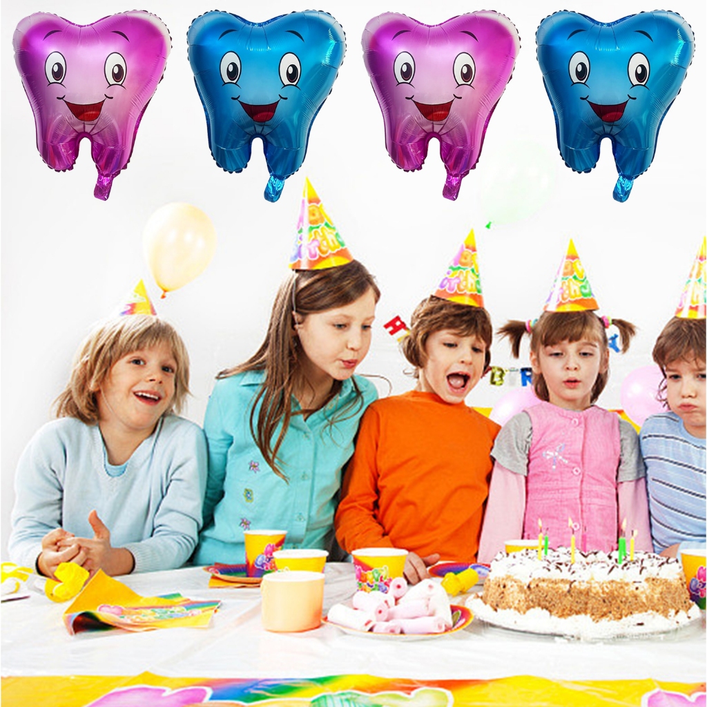 Tooth Party Foil Balloons - Teeth Themed Birthday Baby Shower Party ...