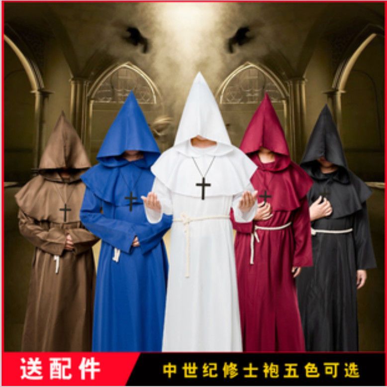 Medieval Monk Monk Robe The Wizard Priest Godfather Father cos Costume ...