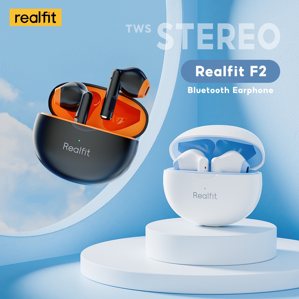 Realfit F2 Wireless Earbuds Matt Colorful Bluetooth Earphone with HD ...