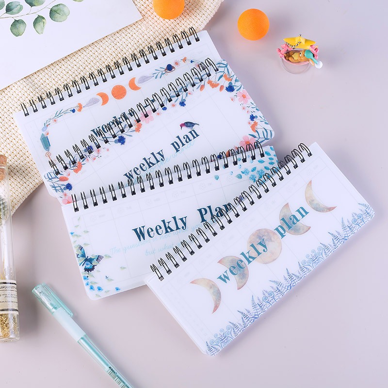 Small Fresh Garland Moon Phase Tearable Weekly Plan Schedule Book ...