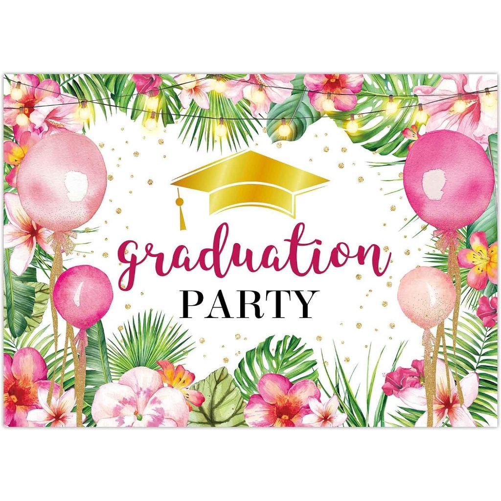 7x5ft Tropical Graduation Party Photography Backdrop Summer Congrats ...