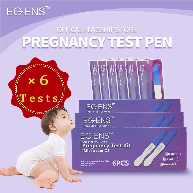 EGENS 6 pcs HCG Pregnancy Test Midstream Easy To Use High Accuracy >99. ...