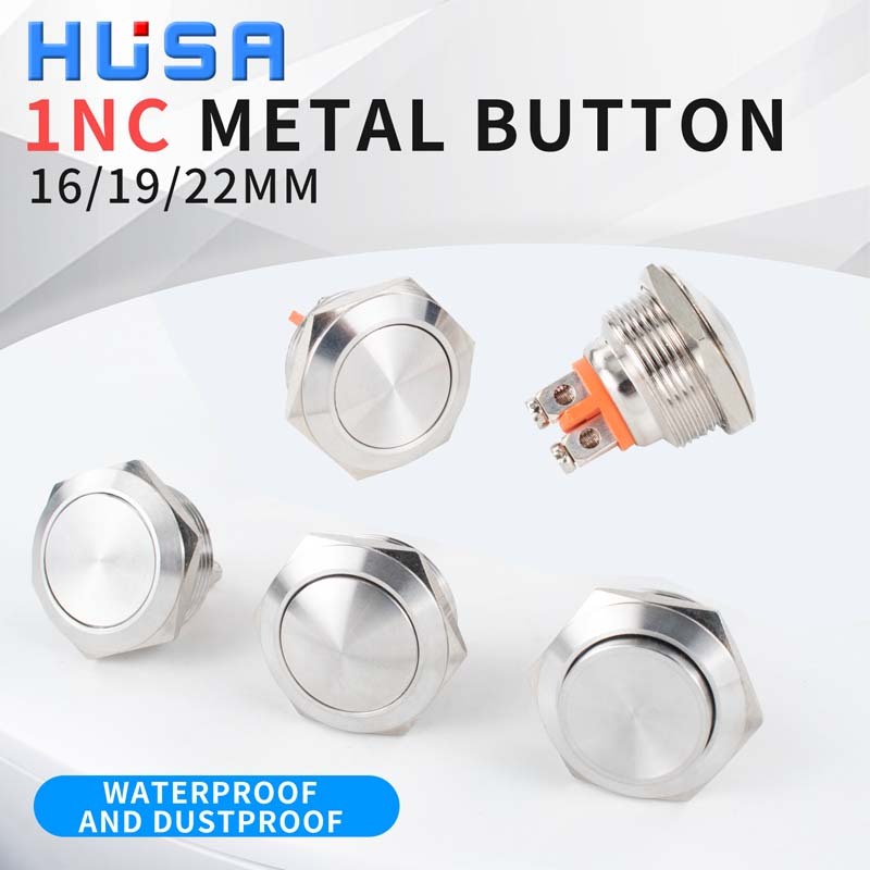 1NC 16/19/22mm self rest Waterproof Metal Push Button Switch LED Light ...
