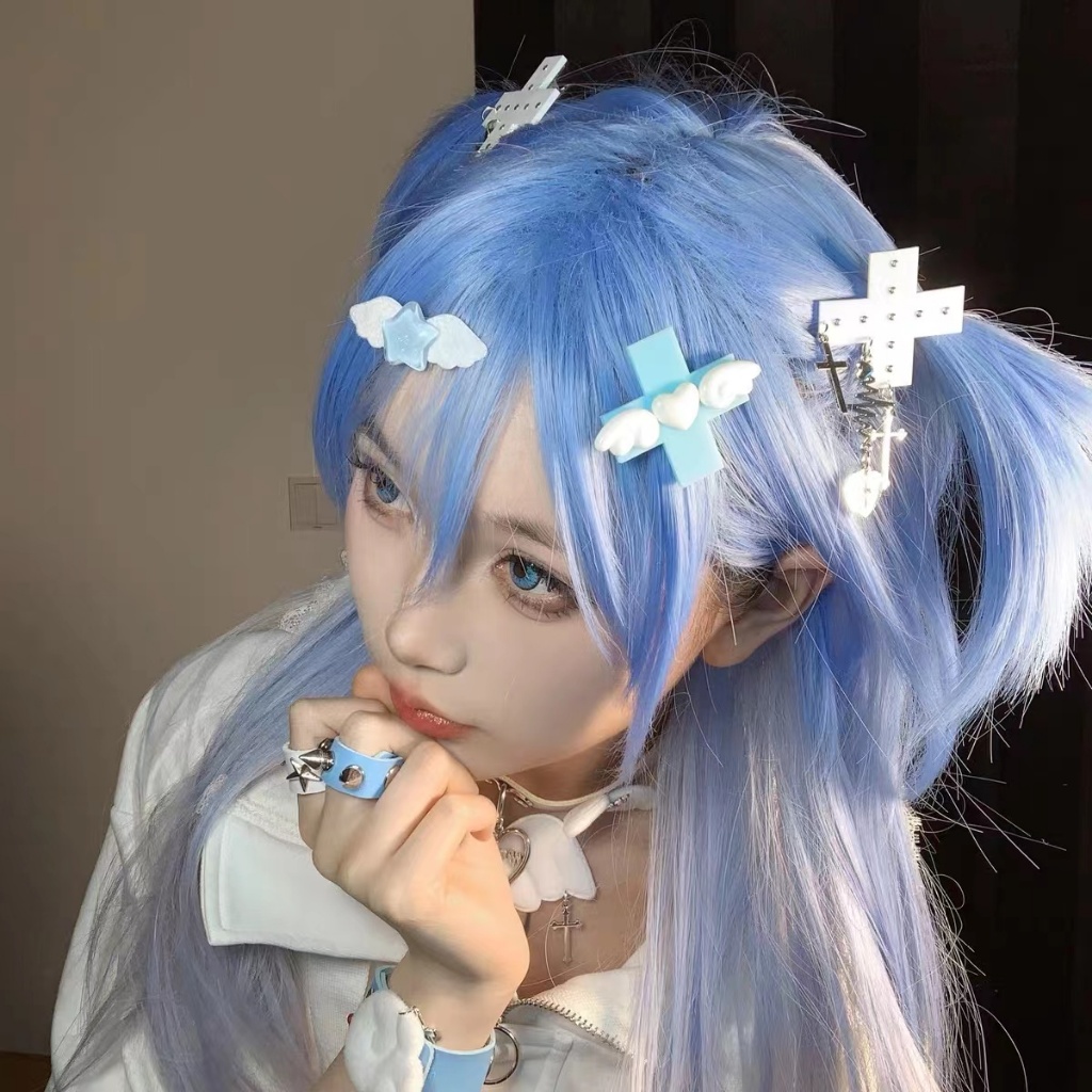 New Original y2k Asian Culture Hairpin Cross Pendant Punk Mine Hairpin ...