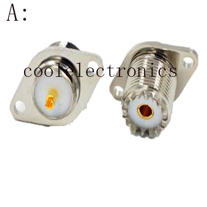 1pc UHF PL259 UHF SO239 TO BNC Q9 Flange / Right Angle 90 Degree / 3 Way RF Coax Adapter ...