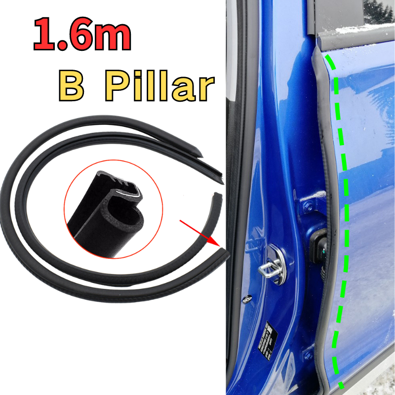 Car Door 1.6M B Pillar Edge Protector Rubber Seal Strip Edge Trim Seal ...