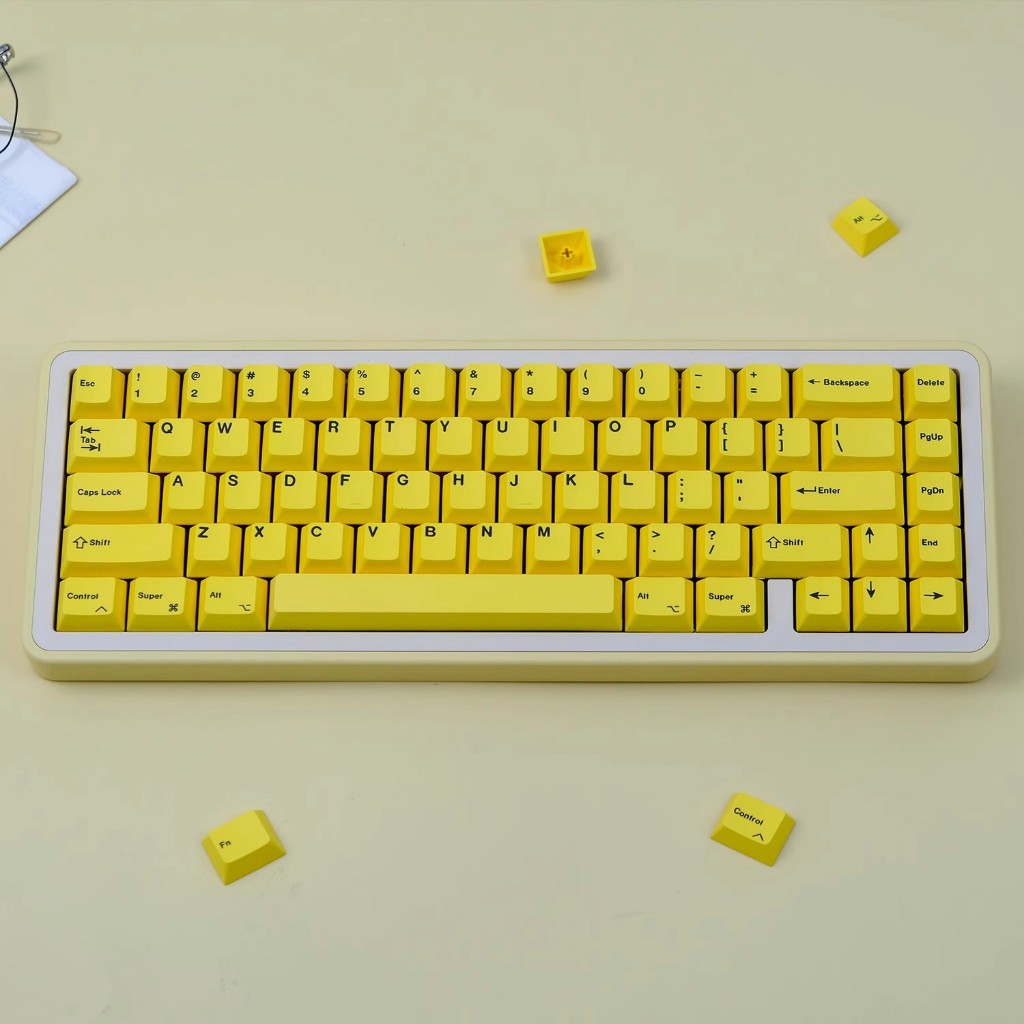 155 Keys Serika Yellow Keycaps English Cherry Profile PBT Dye ...