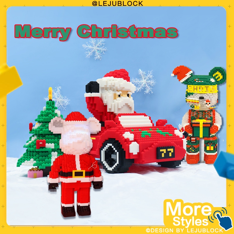 【LEJUBLOCK】santa claus building blocks gingerbread house nano block ...