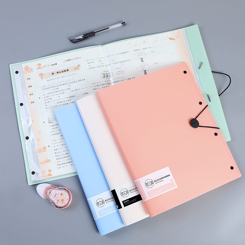 A3 Clear Book Paper Storage Bag For Students Transparent Insert Data ...