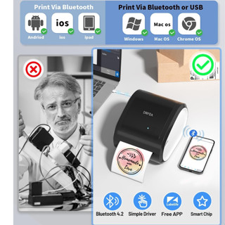 DRPDA Bluetooth Thermal Printer A6 Barcode Shipping Label Consignment ...