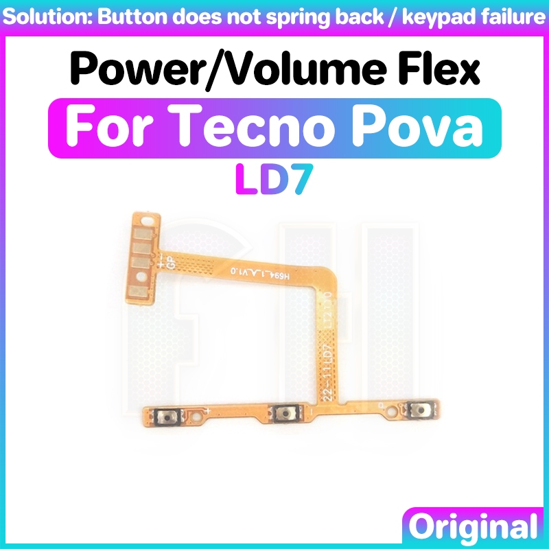 Power Volume button flex For Tecno Pova LD7 LD7J Switch ON OFF Key Mute ...