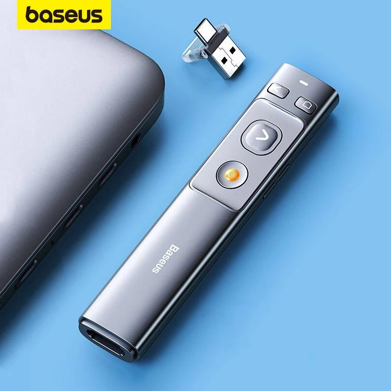 Baseus Presenter Wireless Laser Pointer 2.4GHz Remote Controller for Mac Win Projector ...