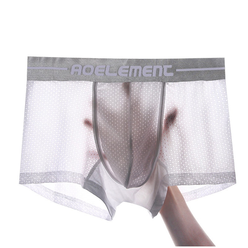 Men Underwear Summer Modal Ice Silk Boxer Men's Mesh Quick-Drying Boxer ...