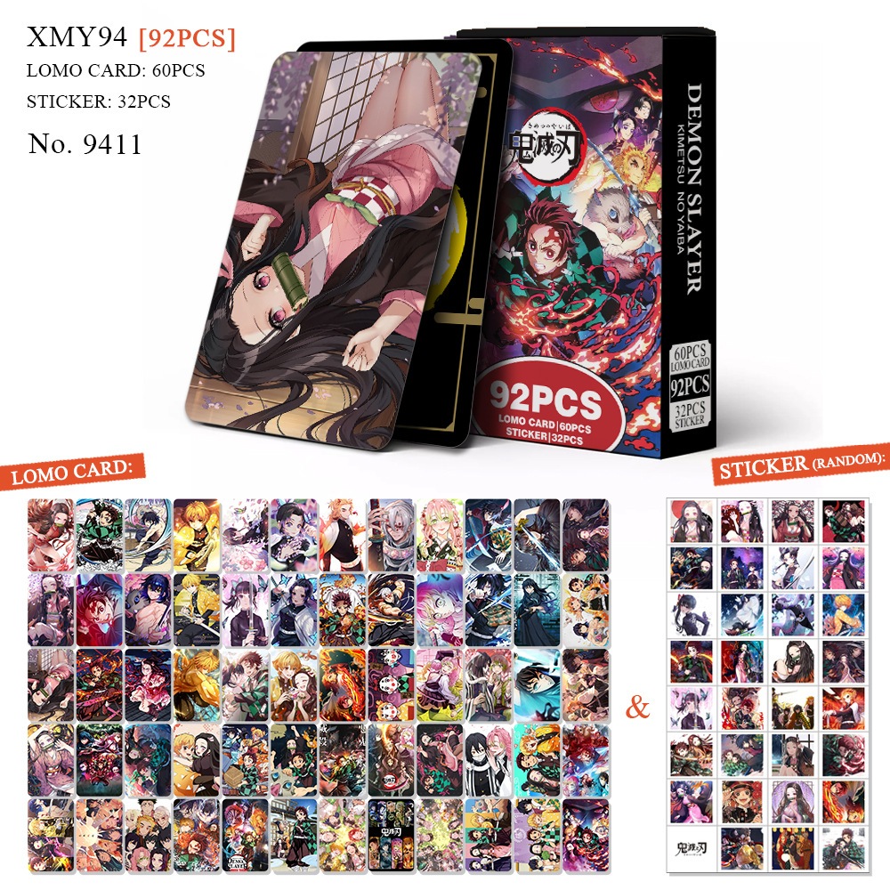 Anime Demon Slayer Photocard Double Sided Lomo Card 92pcs / Box ...