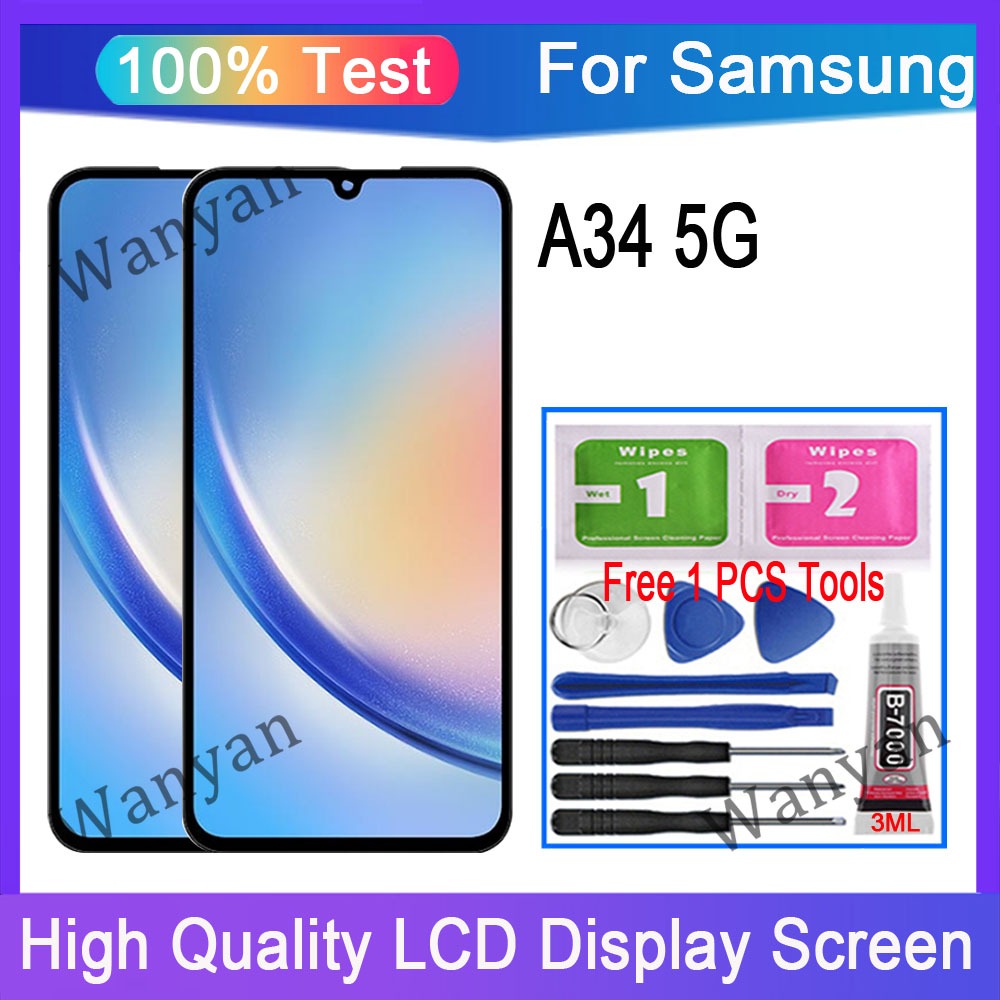 OEM For AMOLED Samsung Galaxy A34 5G LCD Display Touch Screen With Frame Replacement | Shopee ...