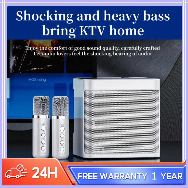 on hand portable professional karaoke dual microphone bluetooth speaker smart external karaoke ...