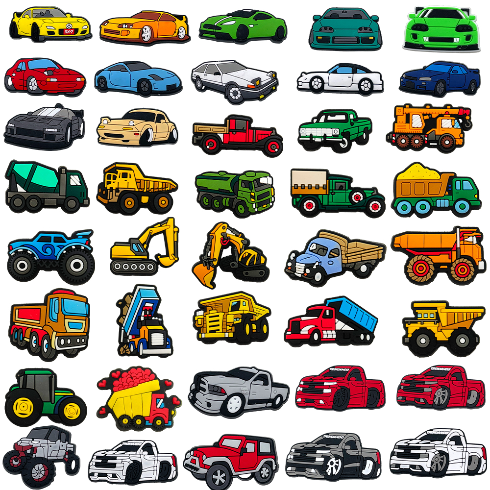 New jibbitz 1pcs cartoon car Engineering vehicle DIY crocs shoe charms ...
