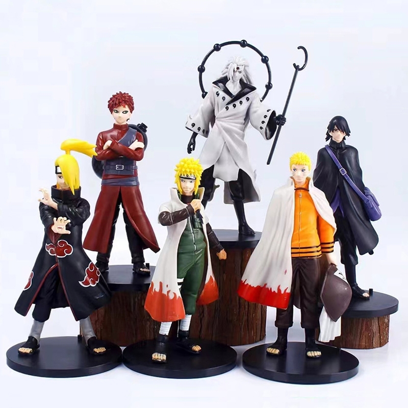 6Pcs/Set 20cm Naruto Cartoon Anime Figure Sasuke Gaara Uzumaki Naruto ...