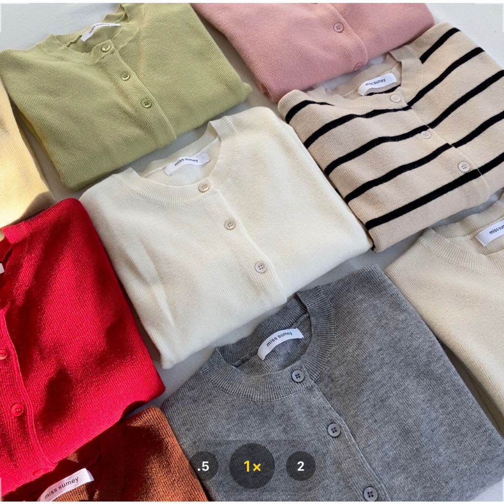 38757 Solid color stripe short outer wear knit cardigan sweater women ...