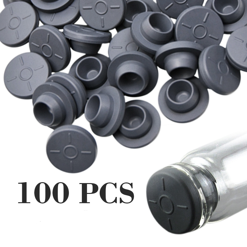 100pcs 20mm /0.79" Rubber Stoppers Self Healing Injection Ports Jar ...