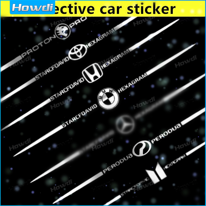 1PC Laser white stickers Reflective Car Logo Stickers car decoration ...
