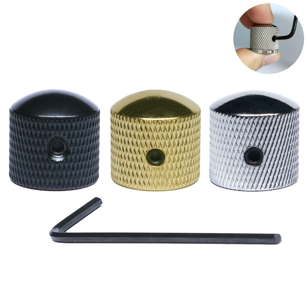 4Pcs Metal Tone Volume Speed Control Dome Knobs for Electric Guitar ...