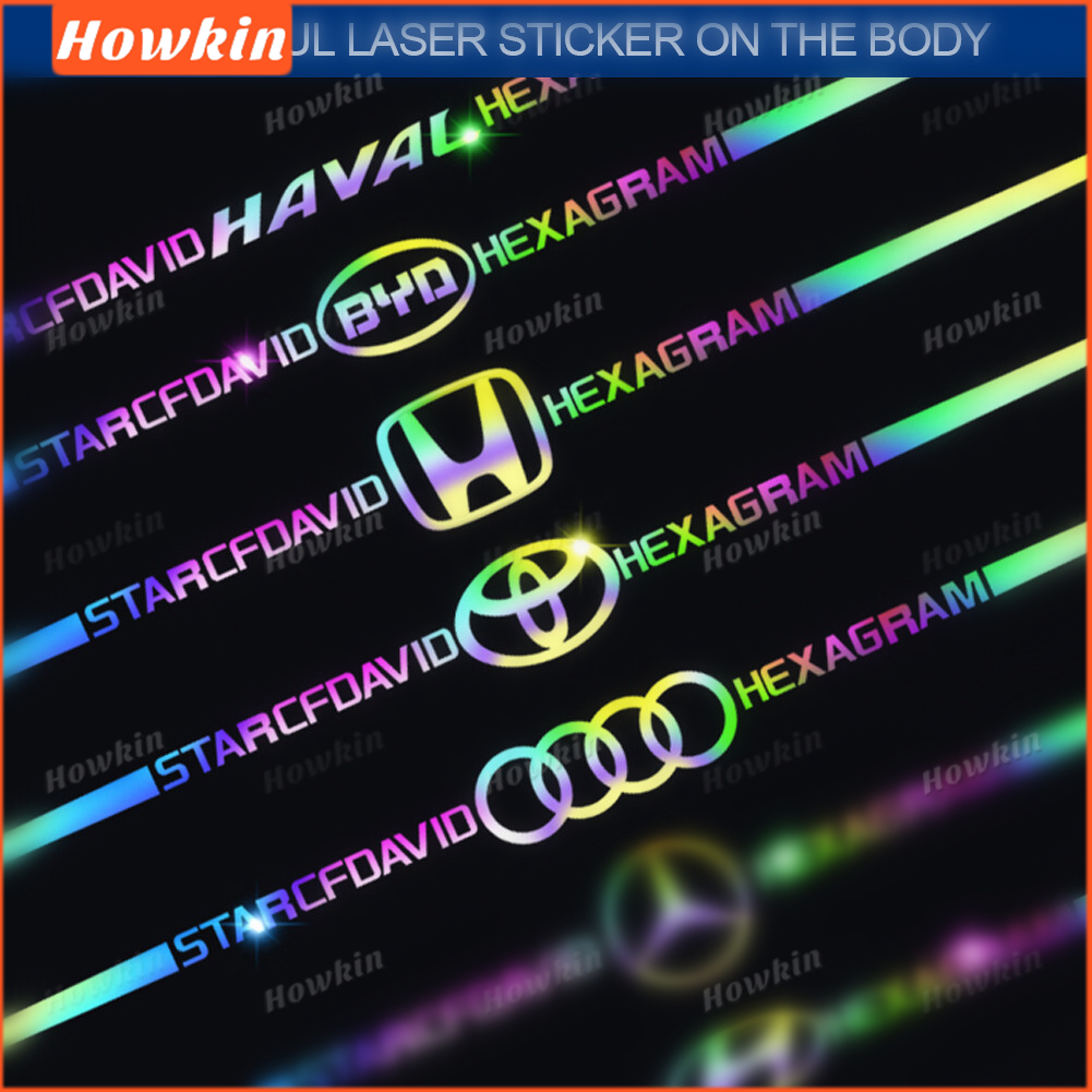 1PC Laser Colorful stickers Reflective Car Logo Stickers car decoration ...