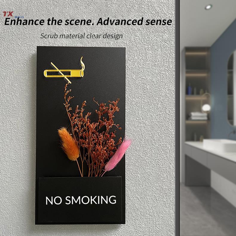 【TX】 Creative Floral No Smoking Sign - Restroom Identification Sign ...