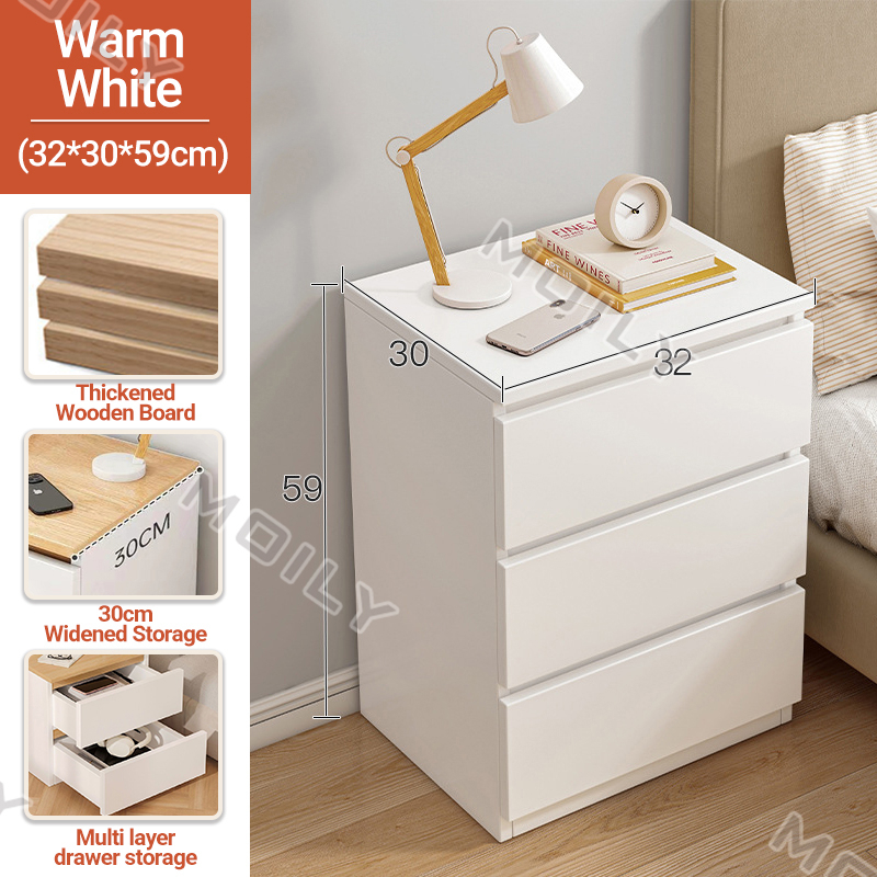 【With Drawer LOCK】BED SIDE Cabinet Bedside Table BED Modern cabinet For ...