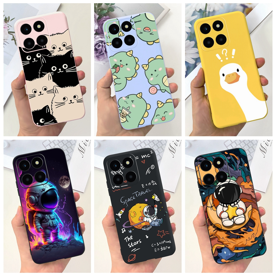 Honor X6a 2023 Cute Cat Astronaut Dinosaur Cartoon Phone Casing ...