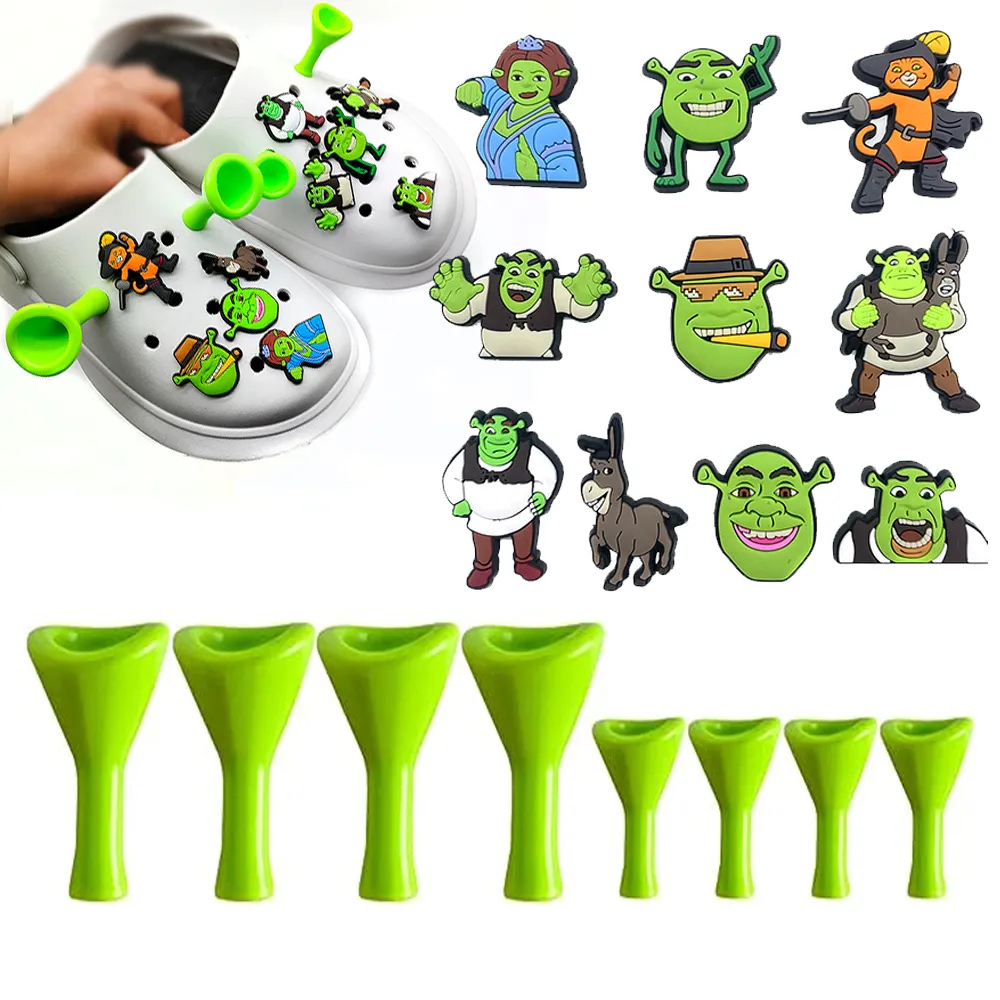 Novelty 1pcs Jibbitz Shrek Cartoon Decoration Crocs Charm Shoe ...