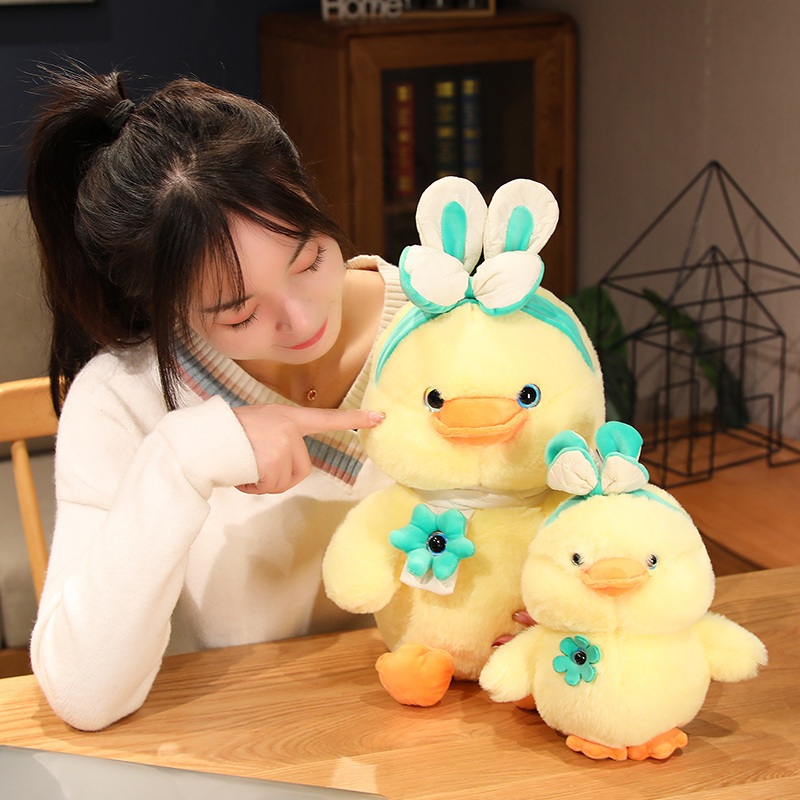 Little Yellow Duck Doll Plush Toy Rabbit Dress Up Cute Duck Doll Gift ...