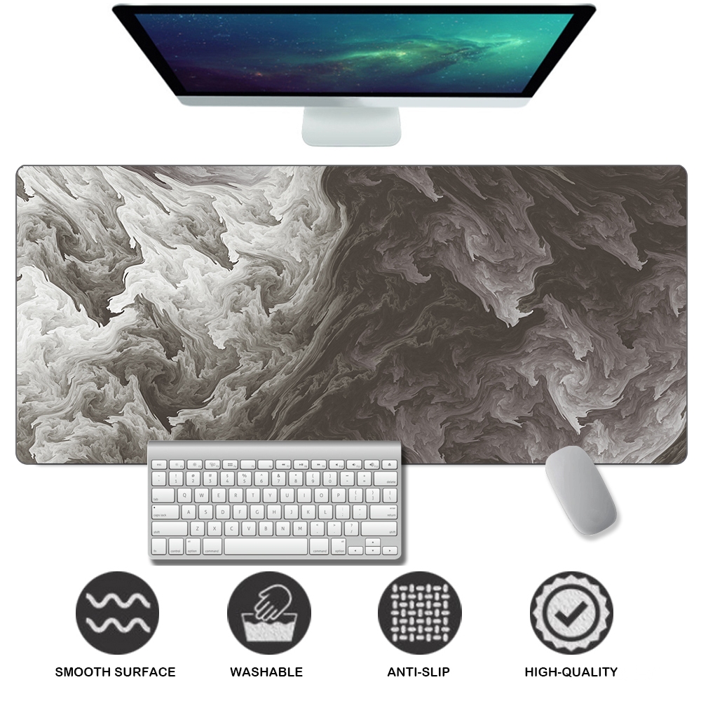 Abstract Artistic Gaming Mouse Pad Black Large Extended Mousepad XL ...