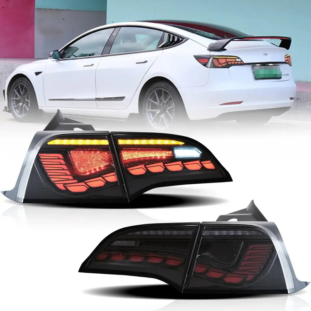17-22 Tesla Model 3 & 20-22 Tesla Model Y Vland II LED Tail Lights With ...