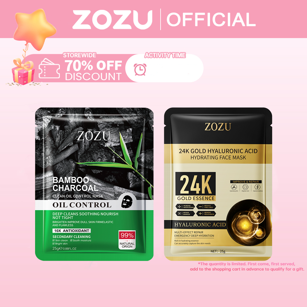ZOZU 24K Golden Hyaluronic Acid Face Mask Bamboo Charcoal Clean Oil ...